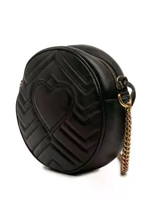 Gucci Matelasse Leather Round Crossbody Bag - Black