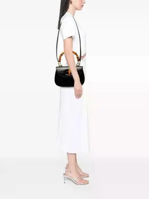 Gucci Calfskin Bamboo Night Satchel - Black