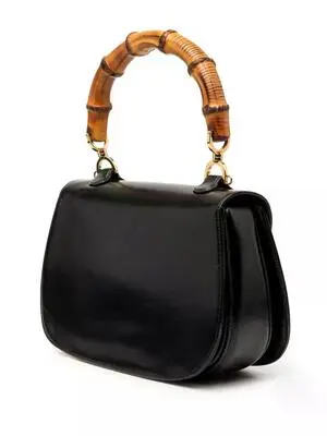Gucci Calfskin Bamboo Night Satchel - Black