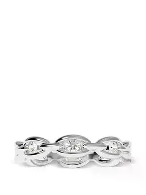 APM MONACO Chain Link Crystal Embellished Ring - Silver