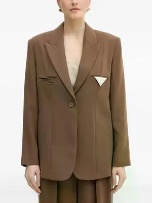 Armani Exchange Peak Lapel Single-breasted Blazer - Brown