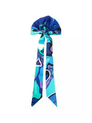 Emilio Pucci Iride Print Silk Headband - Blue