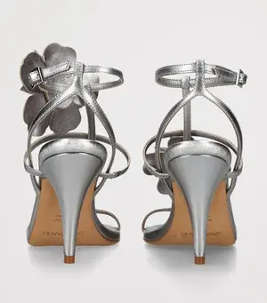 Zimmermann Metallic Leather Floral Sandals