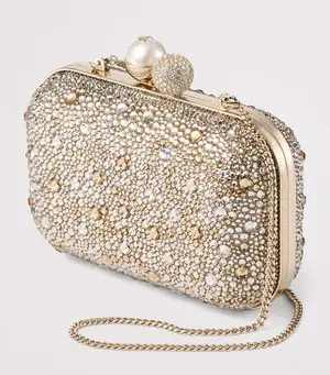 JIMMY CHOO Embellished Clutch Bag With Chain Strap