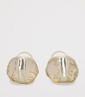 ARUNA SETH Embroidered Butterfly Ballet Flats - Gold