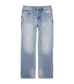 COLE BUXTON Distressed Straight Leg Jeans - Blue