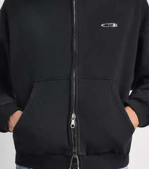 COLE BUXTON Distressed Surf Hoodie - Black