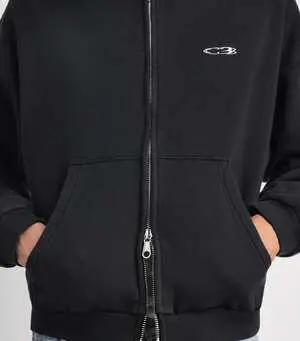 COLE BUXTON Distressed Surf Hoodie - Black