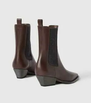 Brunello Cucinelli Leather Chelsea Boots