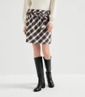 Brunello Cucinelli Virgin Wool-blend Check Mini Skirt