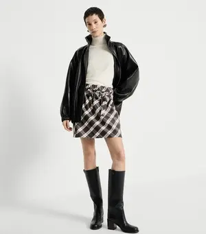 Brunello Cucinelli Virgin Wool-blend Check Mini Skirt