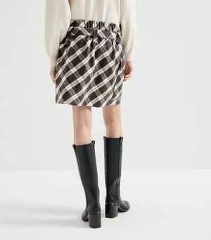 Brunello Cucinelli Virgin Wool-blend Check Mini Skirt