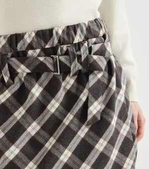 Brunello Cucinelli Virgin Wool-blend Check Mini Skirt