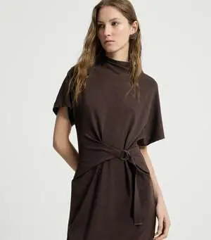 Brunello Cucinelli Wool-blend Belted Midi Dress