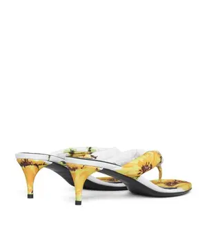 Alaïa Floral Thong Mules 55 - White