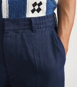 NN.07 Linen Billie Trousers - Navy