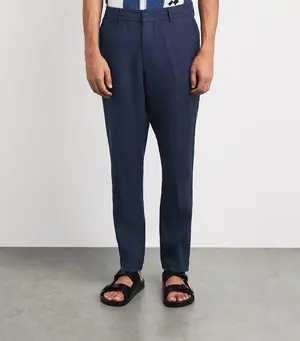 NN.07 Linen Billie Trousers - Navy