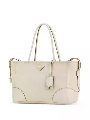 Prada Large Canvas Tote Bag - Neutrals
