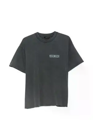 ANINE BING Cade Logo-print Cotton T-shirt - Grey