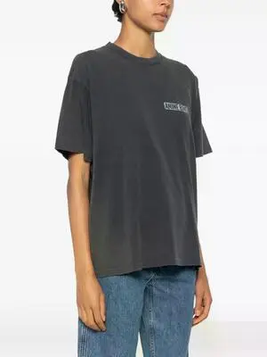 ANINE BING Cade Logo-print Cotton T-shirt - Grey