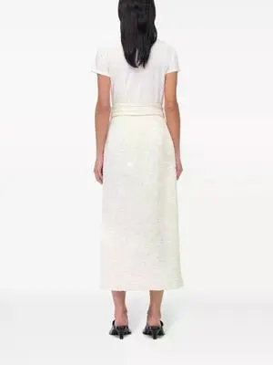 Another Tomorrow Organic Cotton Tweed Wrap Skirt