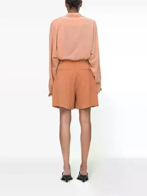 Another Tomorrow High-waisted Pleated Shorts