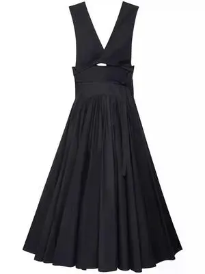 Another Tomorrow Organic Cotton Cut-out Maxi Dress - Black
