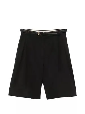 Max Mara Adorno Belted Pleated Shorts - Black