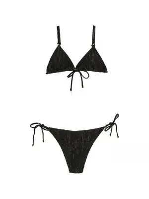 COTAZUR Textured Triangle Bikini - Black