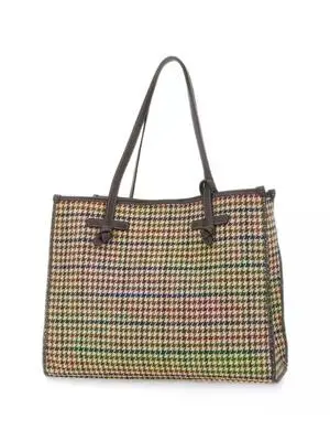 GIANNI CHIARINI Marcella Houndstooth Tote Bag