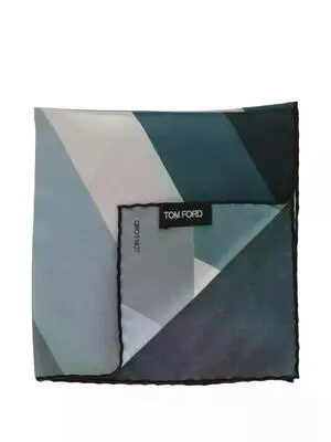 TOM FORD Geometric-print Pocket Square - Blue