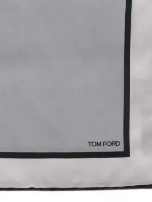 TOM FORD Border-detail Pocket Square - Grey