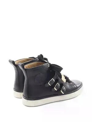 Hermès Leather High-top Sneakers - Black