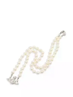VIVIENNE WESTWOOD Tone Faux Pearl Orb Pendant Necklace - Silver