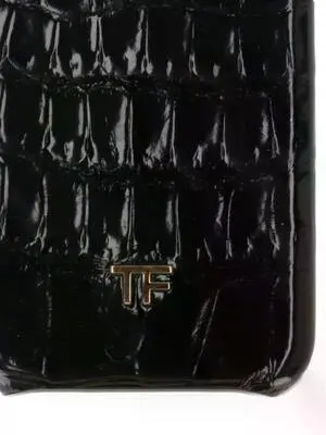 TOM FORD Logo-plaque Croc-effect Leather Phone Case