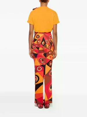 Emilio Pucci Occhi Print Fitted Long Skirt - Orange