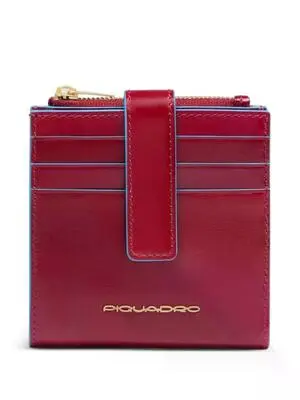 PIQUADRO Zipped Leather Cardholder - Red