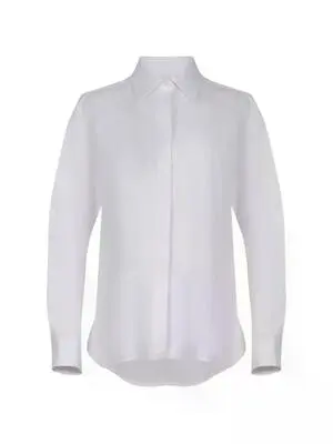 Max Mara Long-sleeve Shirt With Spread Collar - White