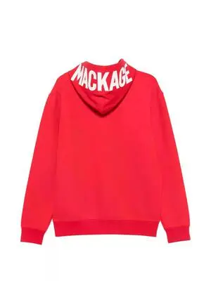 Mackage Logo Print Drawstring Hoodie - Red