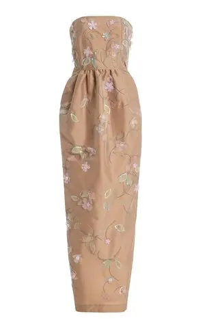 Bernadette Bernadette Lena Embroidered Taffeta Maxi Dress Multi