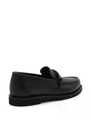 Brunello Cucinelli Monili Leather Loafers - Black