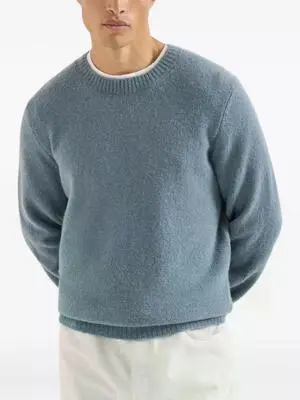 Brunello Cucinelli Alpaca, Cashmere And Wool Crew Neck Sweater - Blue
