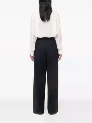 Another Tomorrow Asymmetric Pleated Silk Shirt