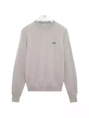 Loewe Anagram Embroidered Fine Knit Sweater - Grey