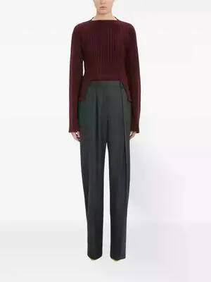 Victoria Beckham Pleated Straight-leg Trousers