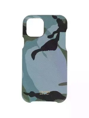 TOM FORD Camouflage-print Grained-texture Phone Case - Blue