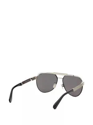 Philipp Plein Pilot Frame Sunglasses With Engraved Logo