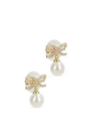 SELF-PORTRAIT Bow-detail Pearl Drop Earrings