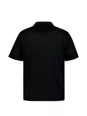 Emporio Armani Logo-embroidered Wool Polo Shirt - Black