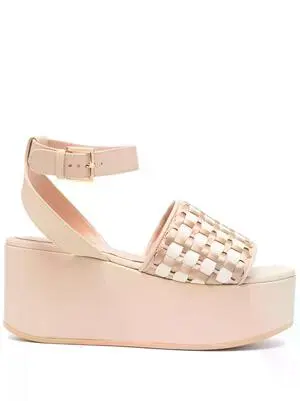 Alberta Ferretti Platform Wedge Sandals With Interwoven Design